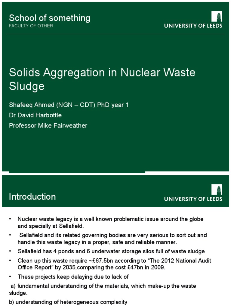 Solids Aggregation in Nuclear Waste Sludge | PDF | Rheology ...
