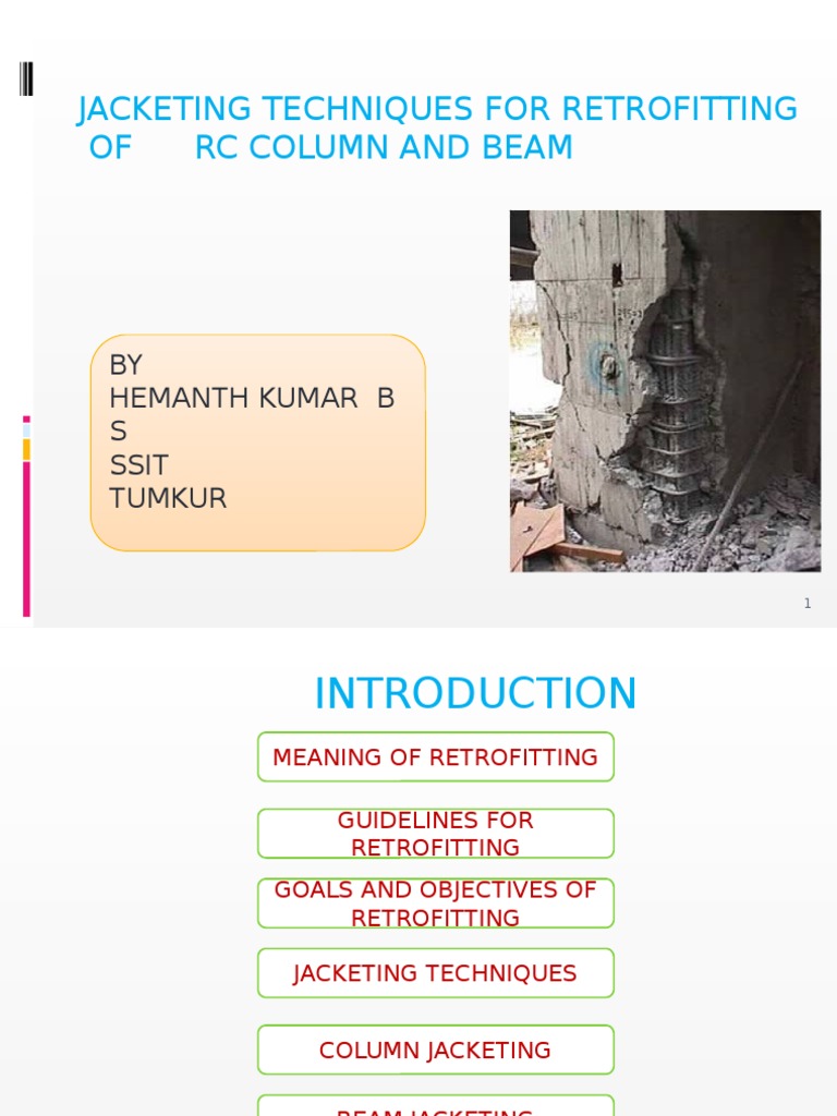 Jacketing Techniques For Retrofitting of RC Column and Beam | PDF ...
