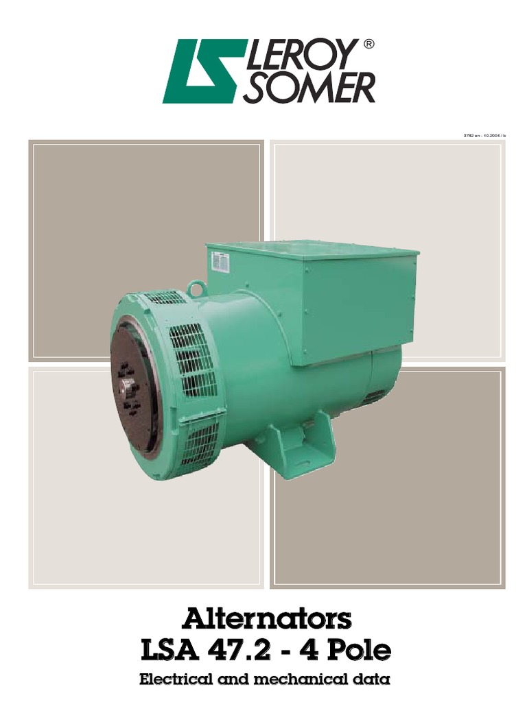 Leroy Somer Alternator Datasheet LSA 47.2 - 4 Pole | PDF | Physical Quantities | Electric Power