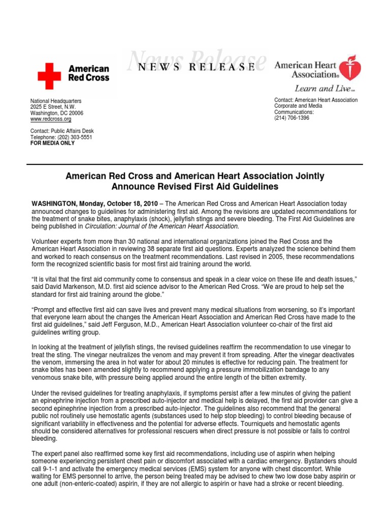 American Red Cross and American Heart Association Jointly Announce ...