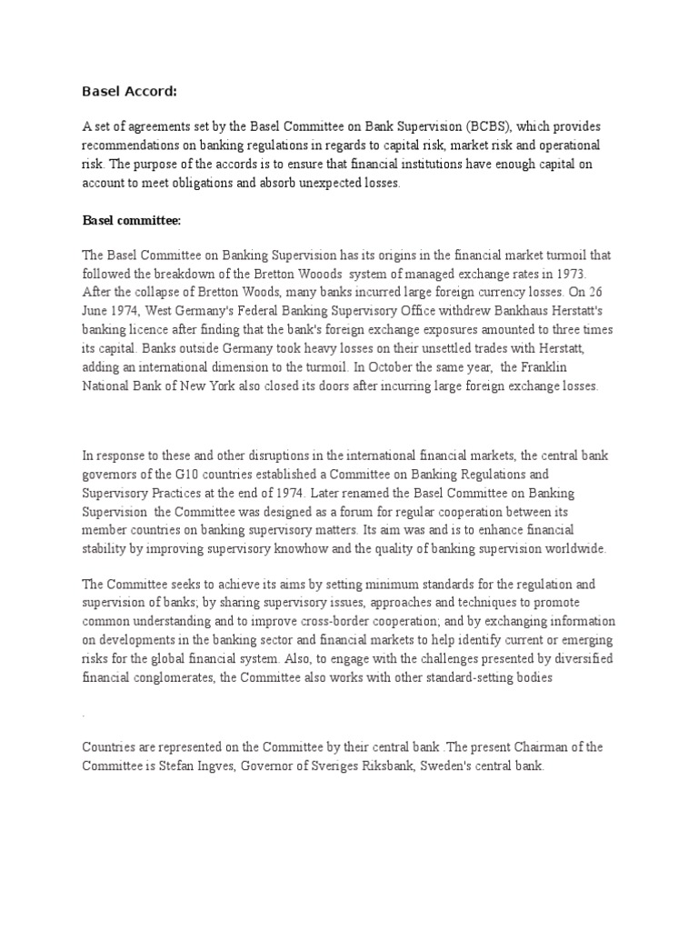 Basel Accord | PDF | Basel Ii | Basel Iii