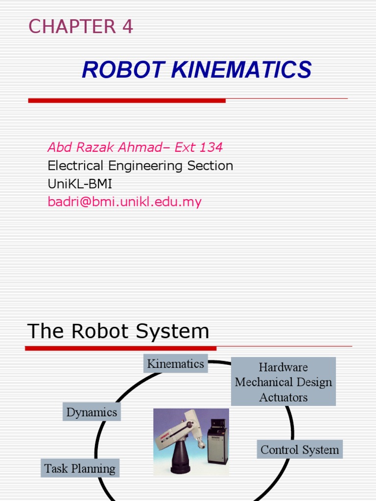Robot Kinematics Essentials | PDF | Cartesian Coordinate System ...