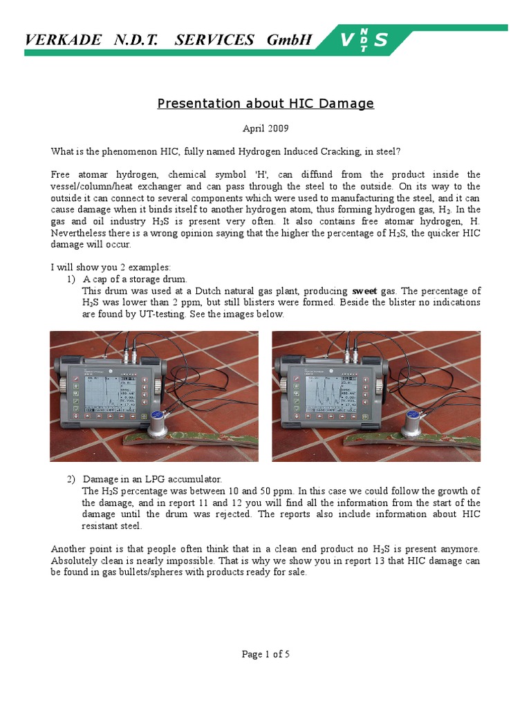 Presentation HIC Damage | PDF | Hydrogen | Pipe (Fluid Conveyance)