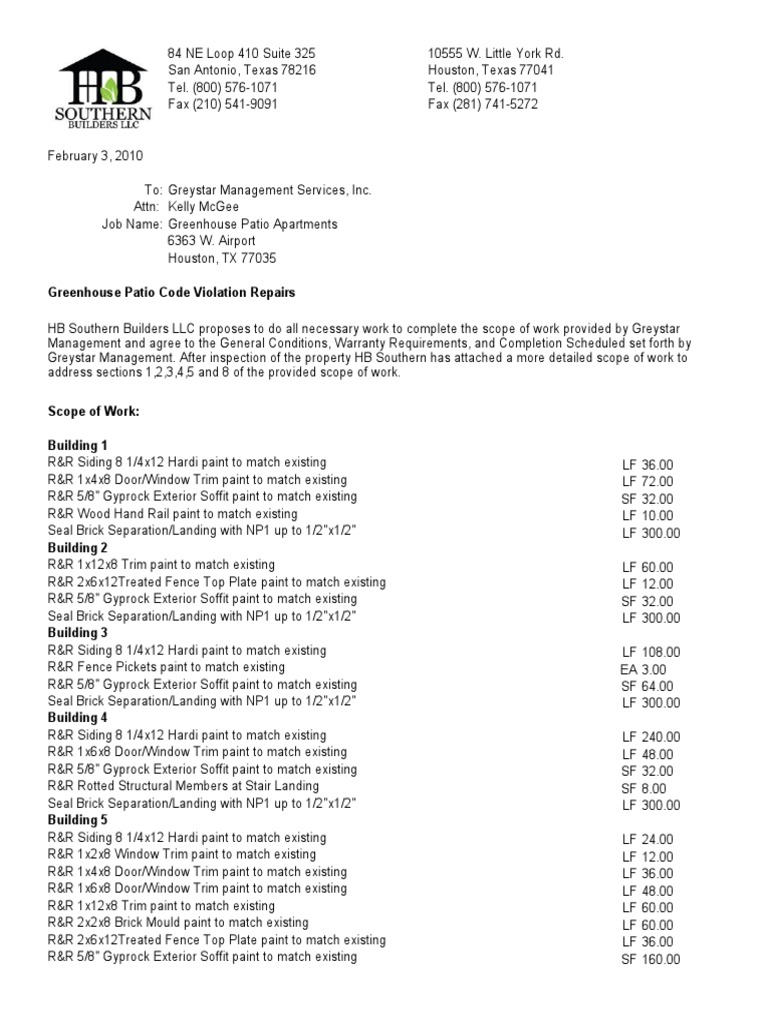 Greenhouse Patio Code Violation Repairs | PDF | Stairs | Door