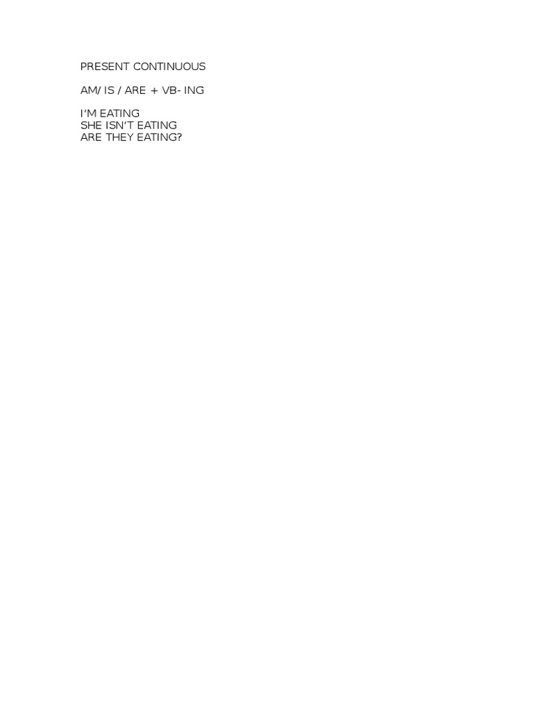 Present Continuous Tense Explained | PDF