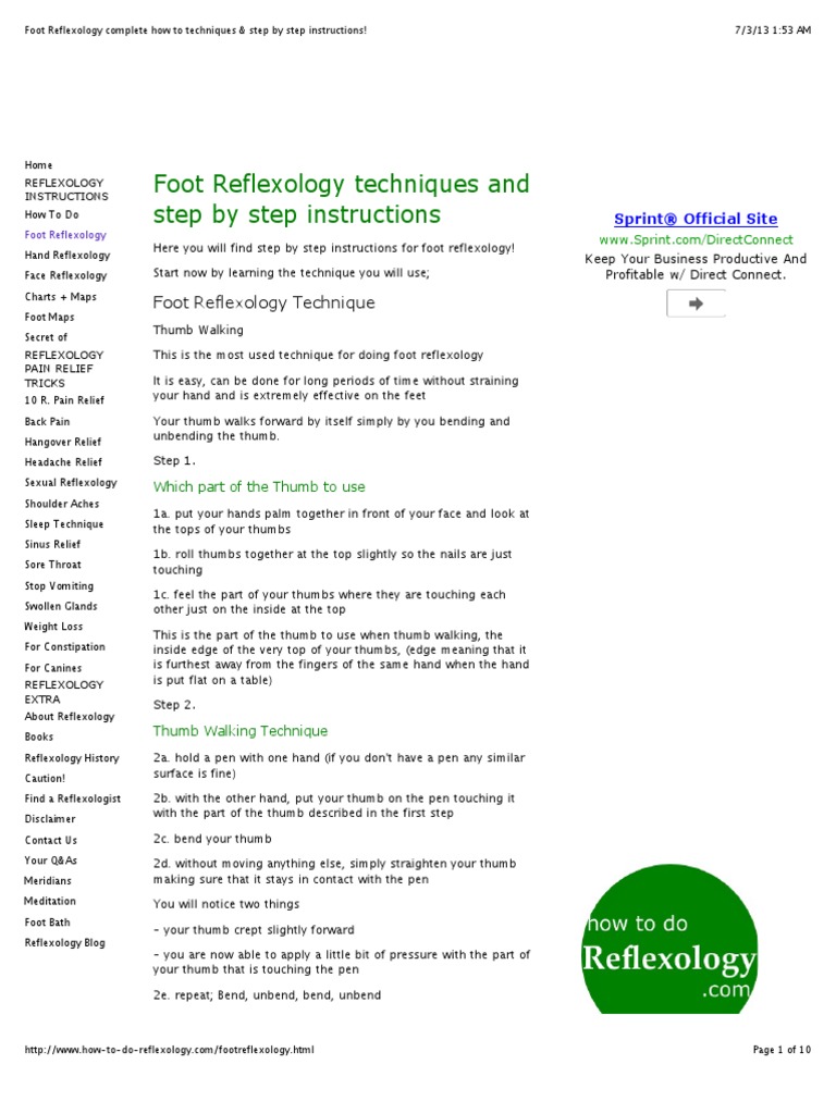 Foot Reflexology Complete How To Techniques & Step by Step Instructions ...