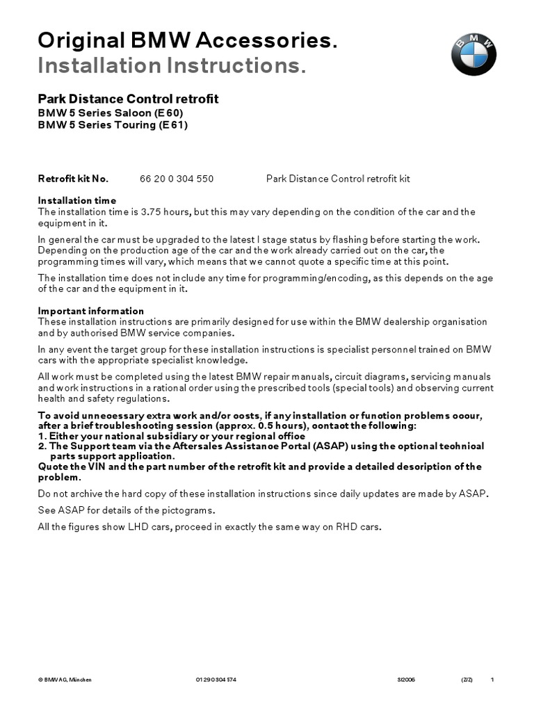 Installation Manual PDC Е60, Е61 PDF | PDF | Electrical Connector ...