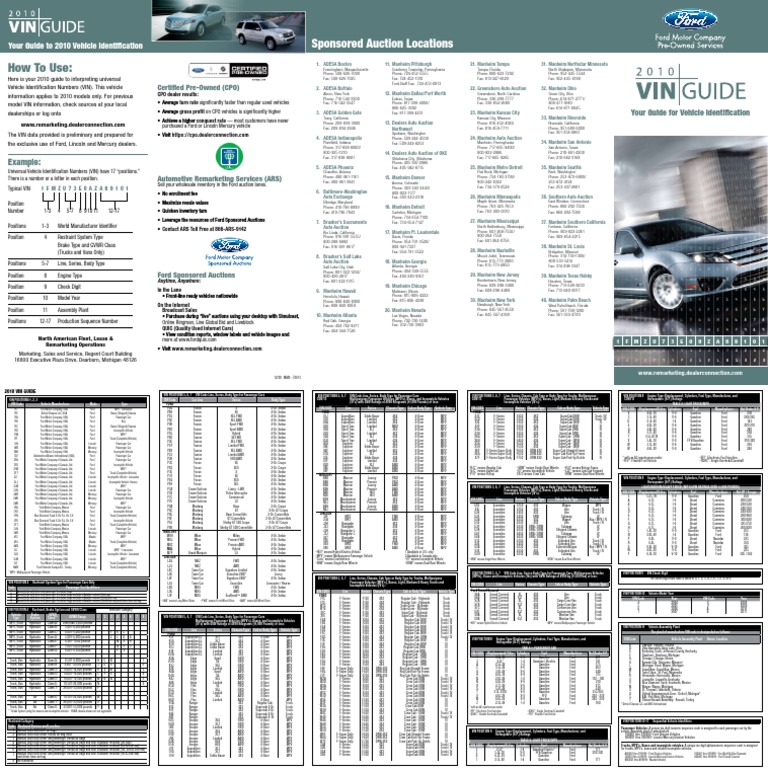Ford 2010 VIN Guide | PDF | Ford F Series | Ford Motor Company