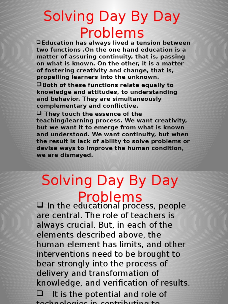 Solving Day by Day Problems | Creativity | Understanding | Free 30-day ...