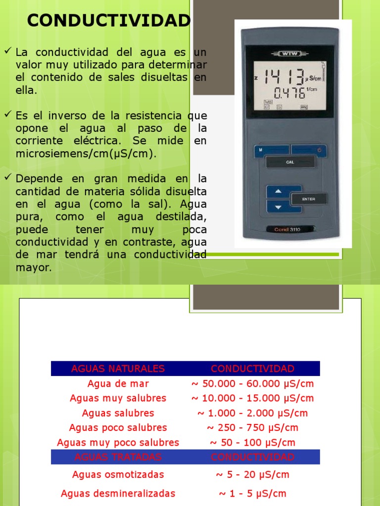 Conductividad del WTW | Resistividad Eléctrica y Conductividad | Agua de mar