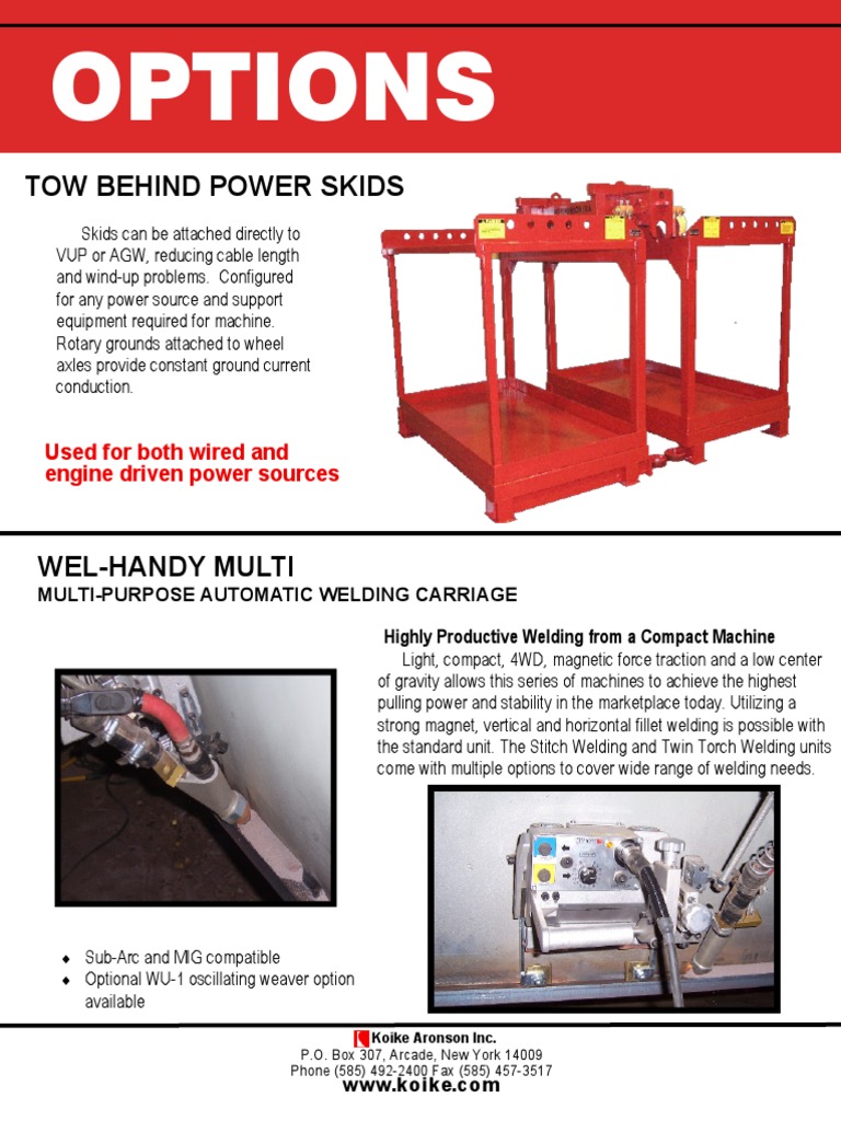 Options: Tow Behind Power Skids | PDF