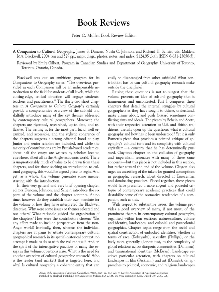 A Companion Cultural Geography | PDF | Geography | Postcolonialism