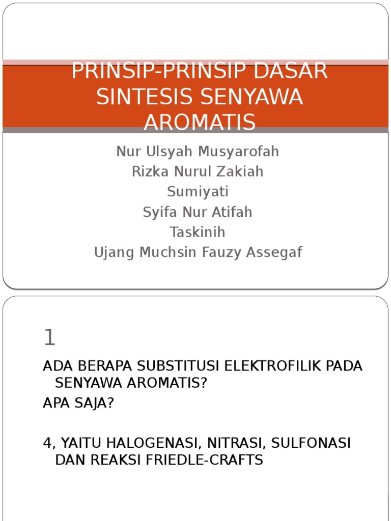 Prinsip-Prinsip Dasar Sintesis Senyawa Aromatis | PDF
