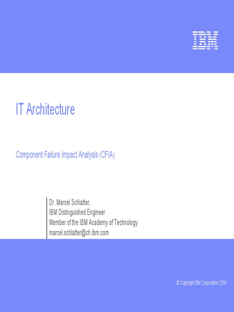 IT Architecture: Component Failure Impact Analysis (CFIA) | PDF | Scalability | Service Of Process