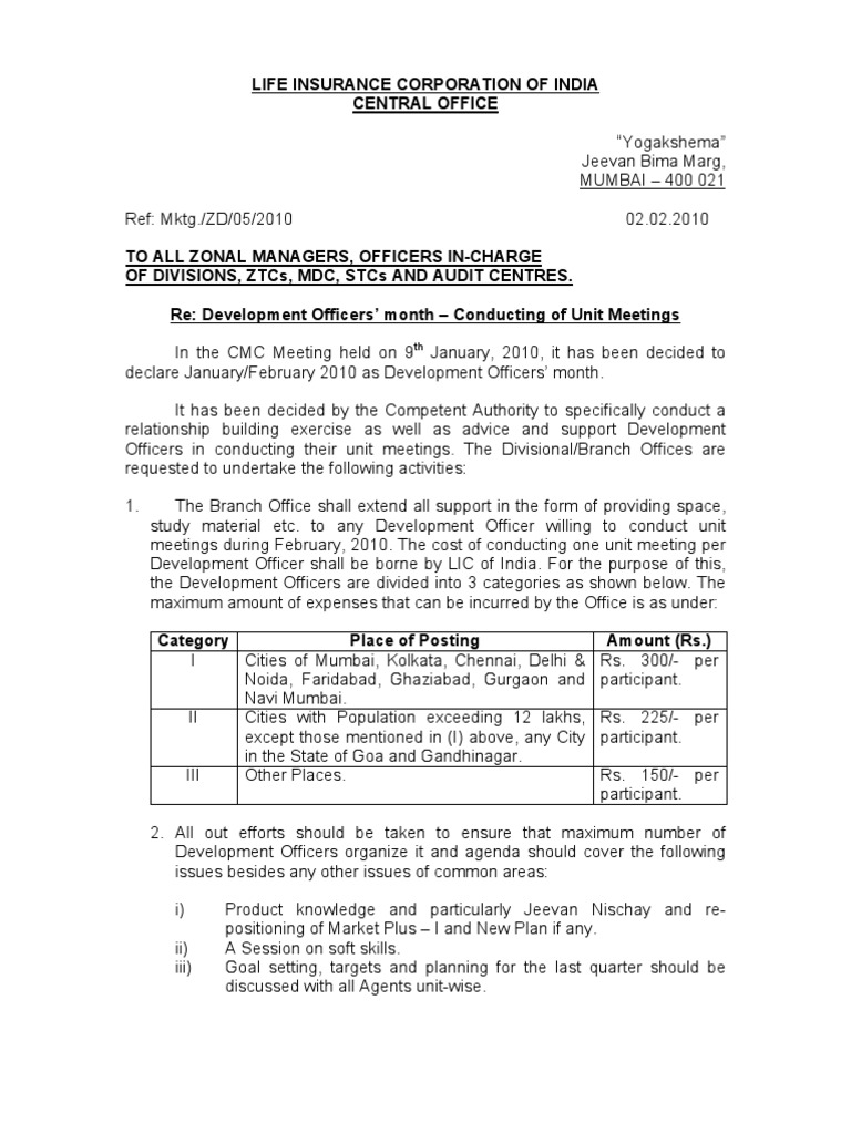 Conduct of Unit Meeting Feb 2010 | PDF