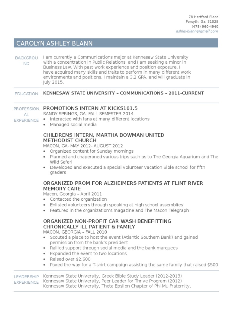 Carolyn Blann's Resume and Experience | PDF