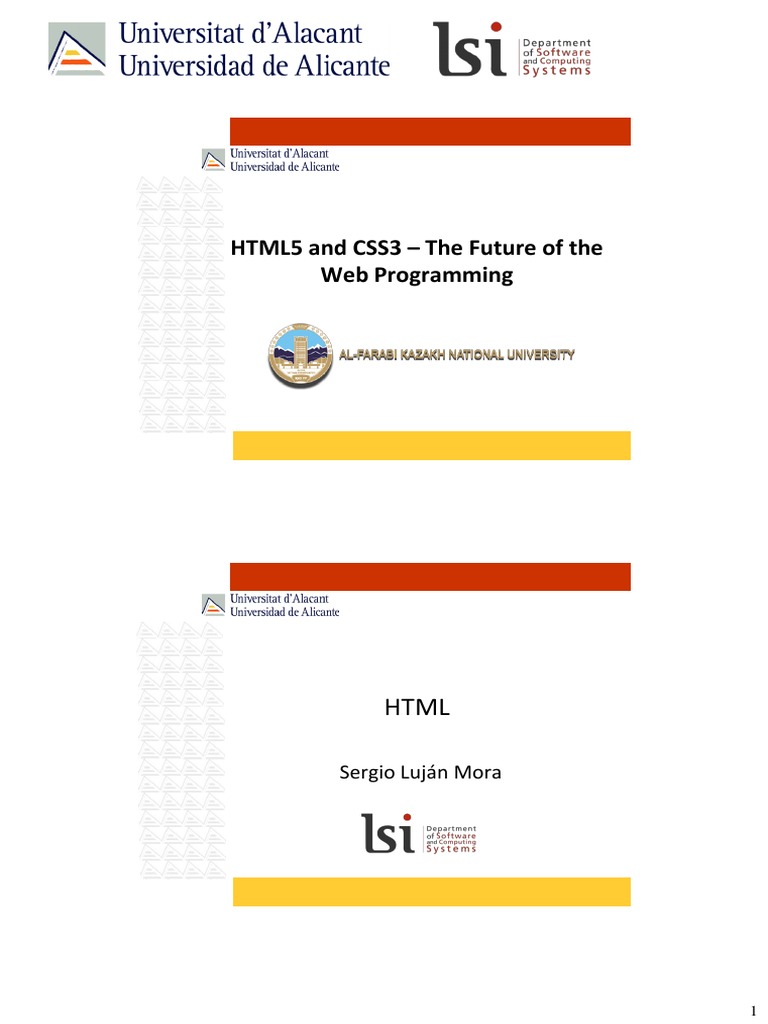 HTML5 and CSS3 - The Future of The Web Programming: Sergio Luján Mora ...
