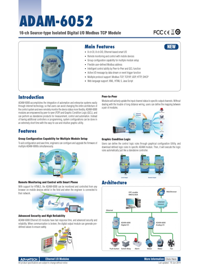 ADAM-6052 Modbus TCP I/O Module Guide | PDF | Transmission Control ...