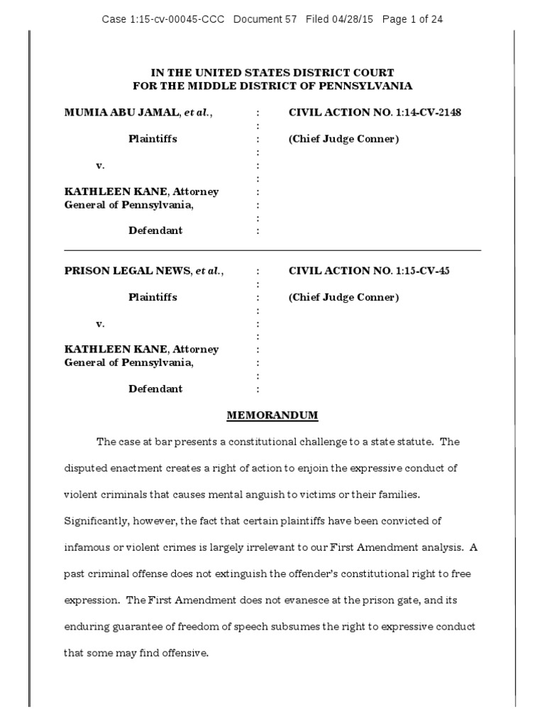 Judge Conner Opinion, Silencing Act | Download Free PDF | Overbreadth Doctrine | First Amendment ...