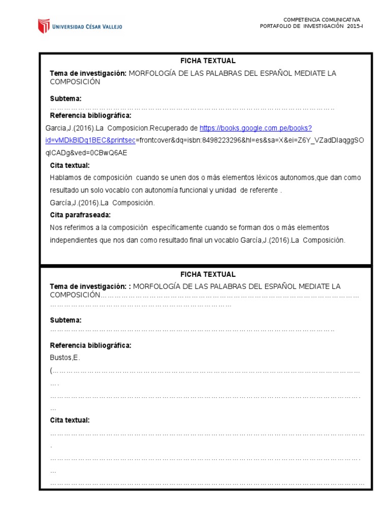 Fichas Textuales | PDF