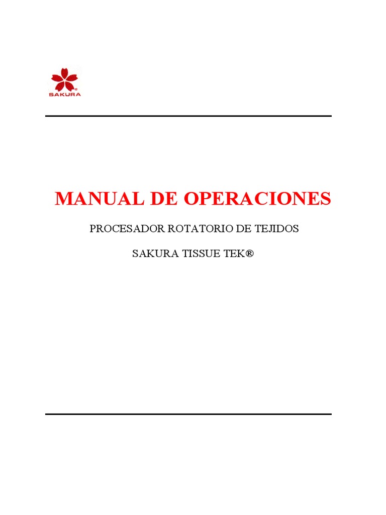 Operating Manual Rotary Tissue Processor (ESP) | PDF | Unidad Central ...