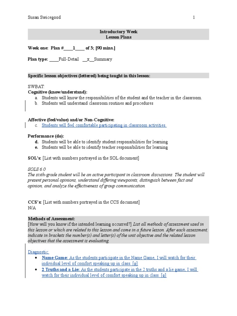 Introductory Week Revised April 8 | PDF | Educational Assessment ...