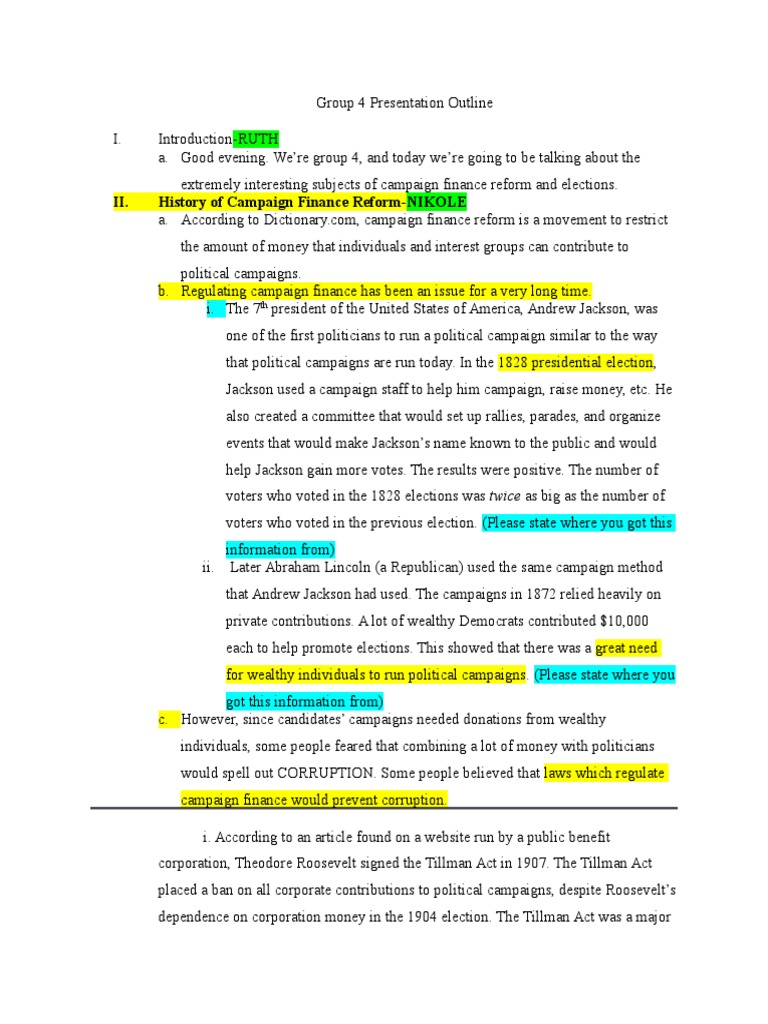 Campaign Finance Reform Overview | PDF | Citizens United V. Fec ...