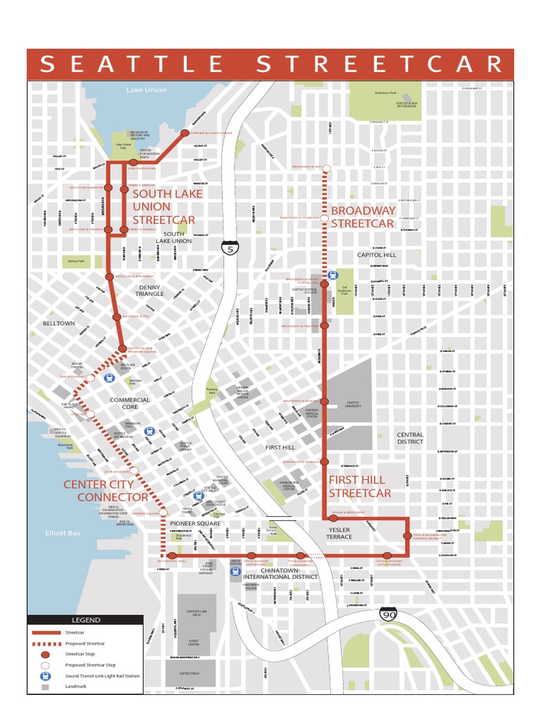 Seattle Streetcar Overview Map | PDF | Seattle | Electric Public Transport