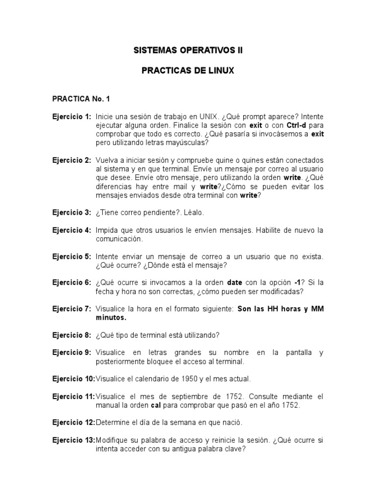 Pract Linux | PDF | Interfaz de línea de comando | Archivo de computadora