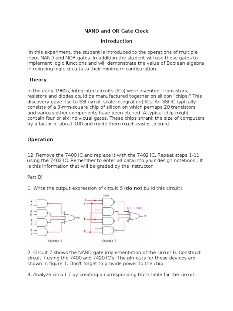 NAND and OR Gate Clock | PDF | Integrated Circuit | Electronic Circuits