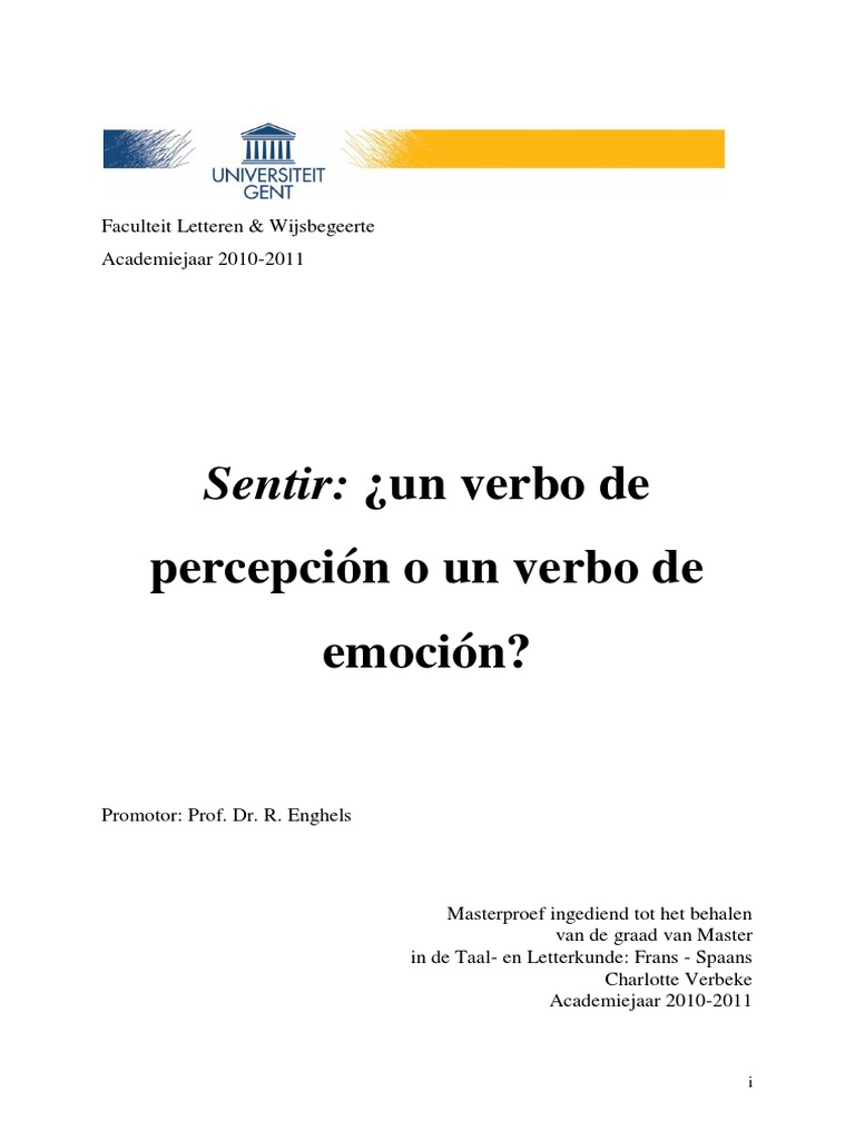 Origen y Significado Palabra Sentir | PDF | Percepción | Verbo
