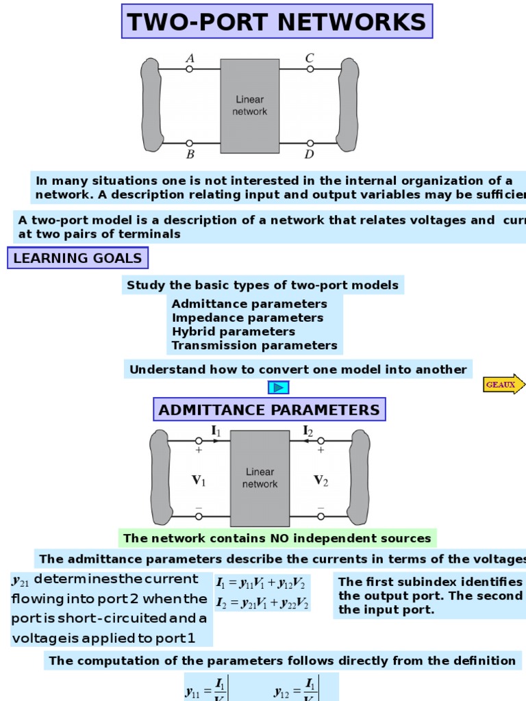 Two Port Networks | PDF | Computer Engineering | Electronics