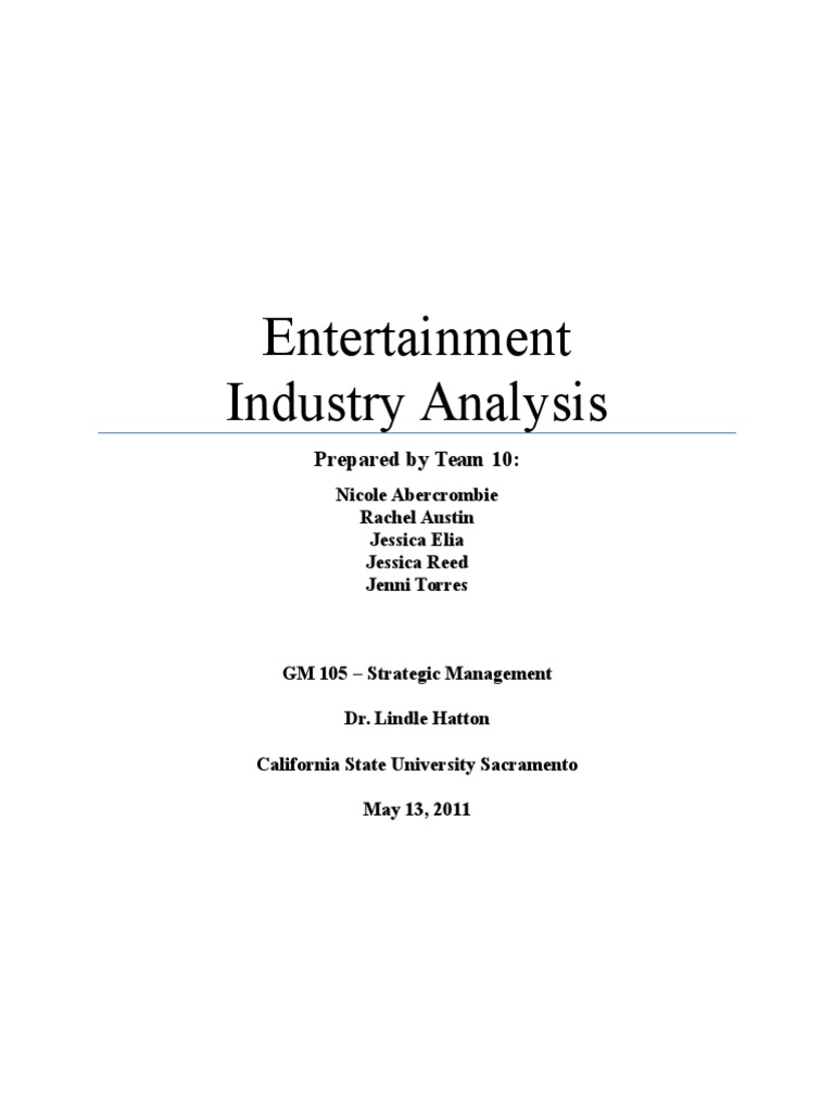 Entertainment Industry Analysis 2011 | PDF | Time Warner | Hulu