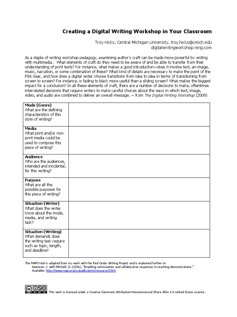 Hicks Creating A Digital Writing Workshop | PDF | Semiotics | Teaching