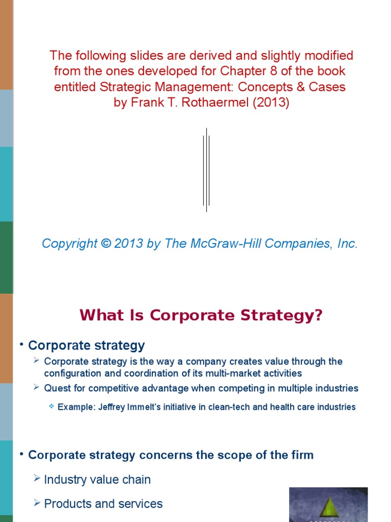 Chapter 8 - Corporate Strategy | PDF | Strategic Management | Mergers ...
