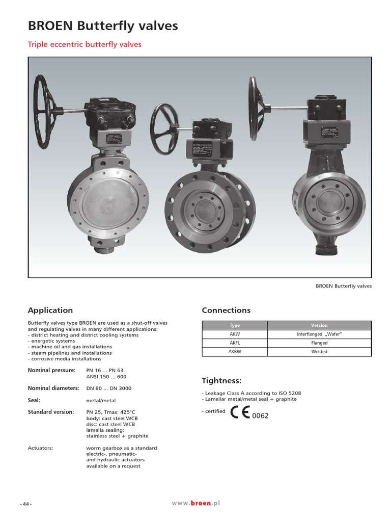 Broen Butterfly Valves v9 | PDF | Valve | Mechanical Engineering