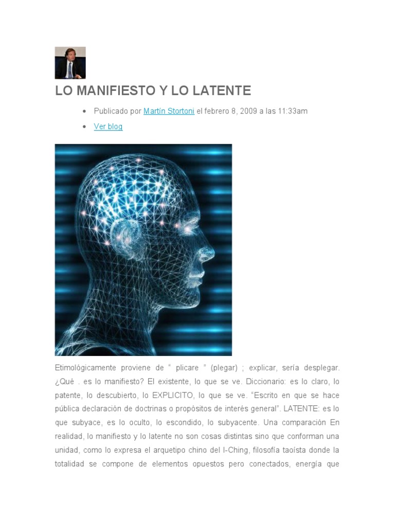 Lo Manifiesto y Lo Latente | PDF | Mente inconsciente | Psicoanálisis