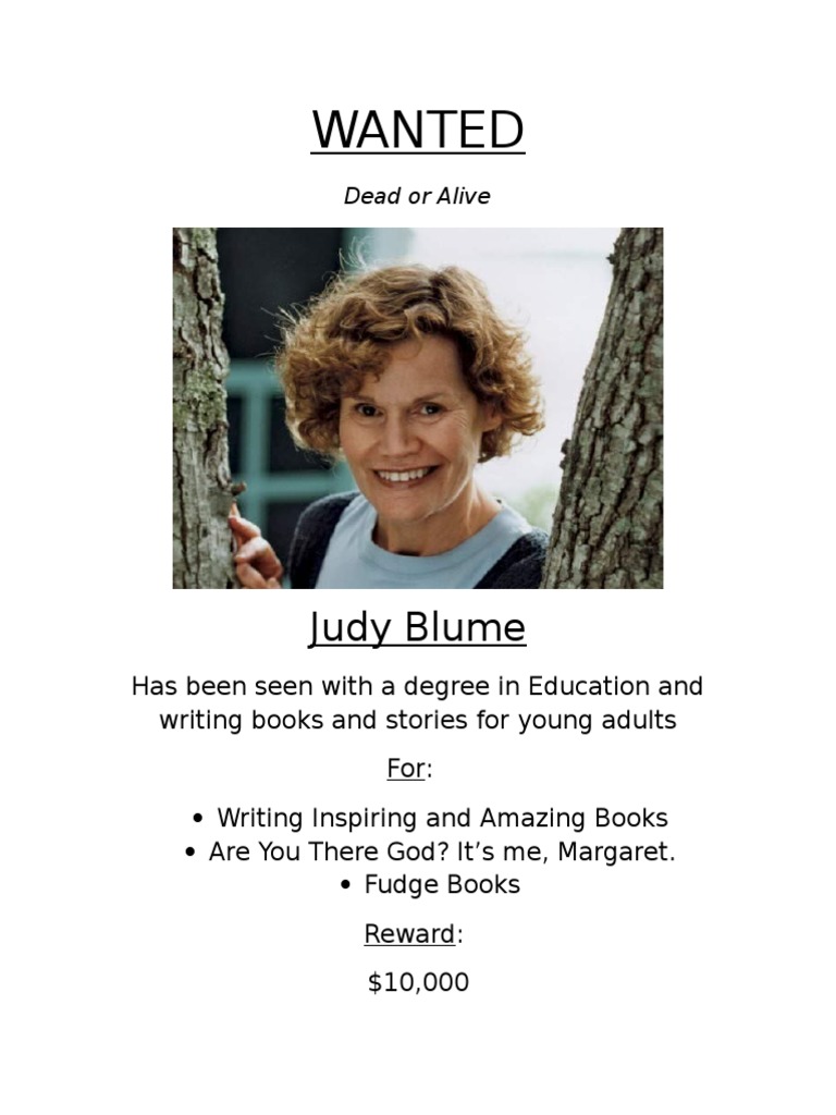 Judy Blume Book Writing Reward | PDF