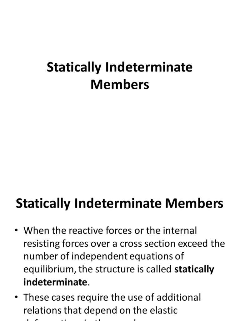 6 Statically Indeterminate Members | Column | Stress (Mechanics)