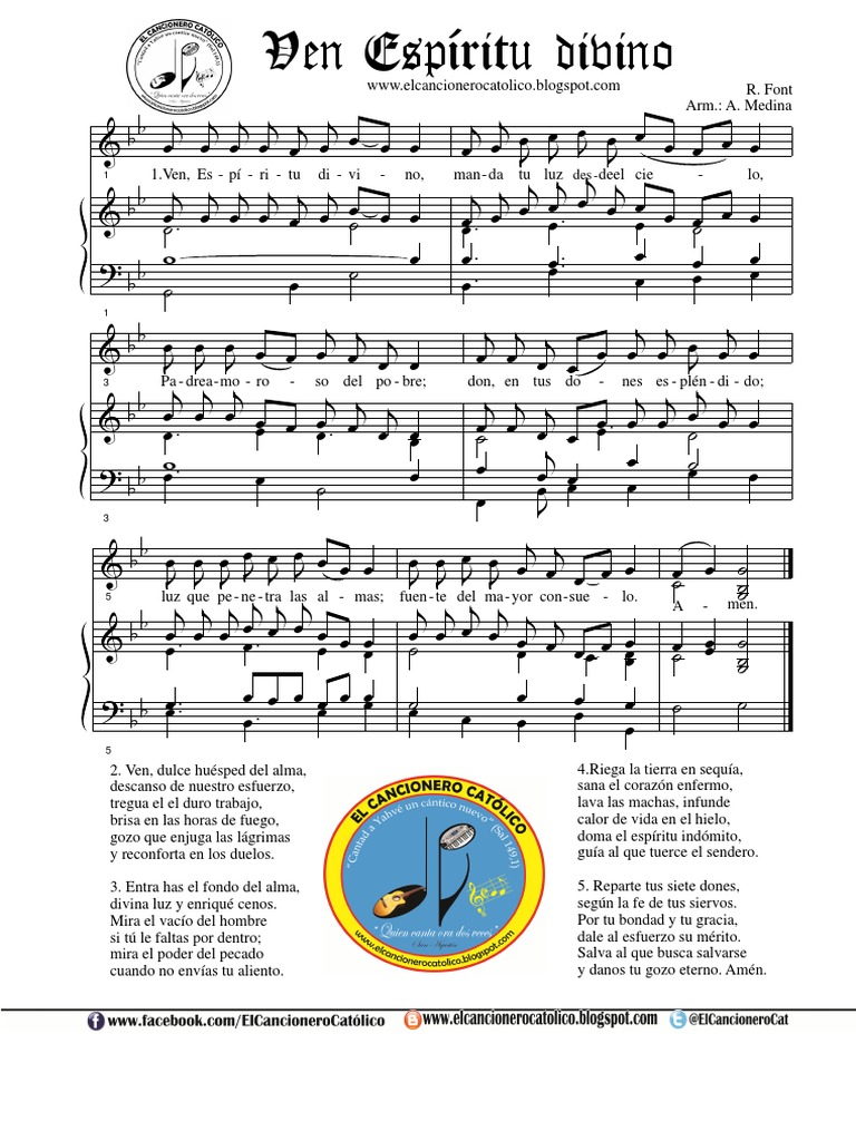 Ven, Espiritu Divino R. Font | PDF