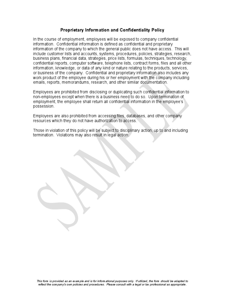 Confidentiality Policy | PDF
