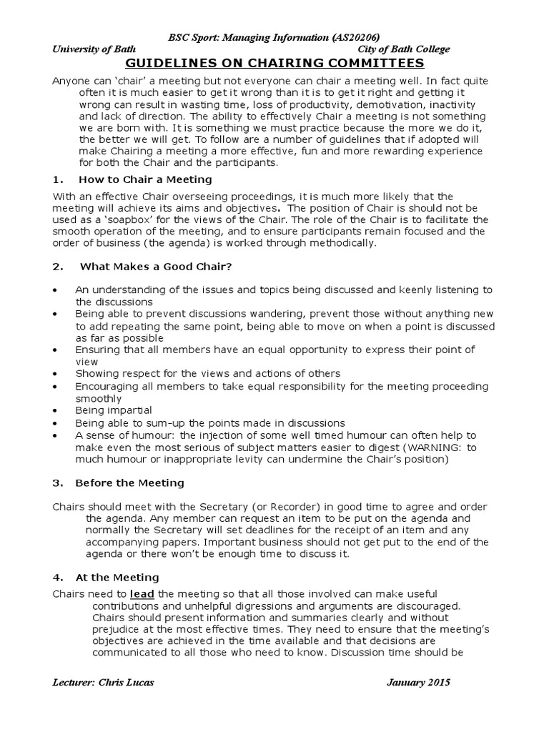 How to Chair a Meeting | Chairman | Humour