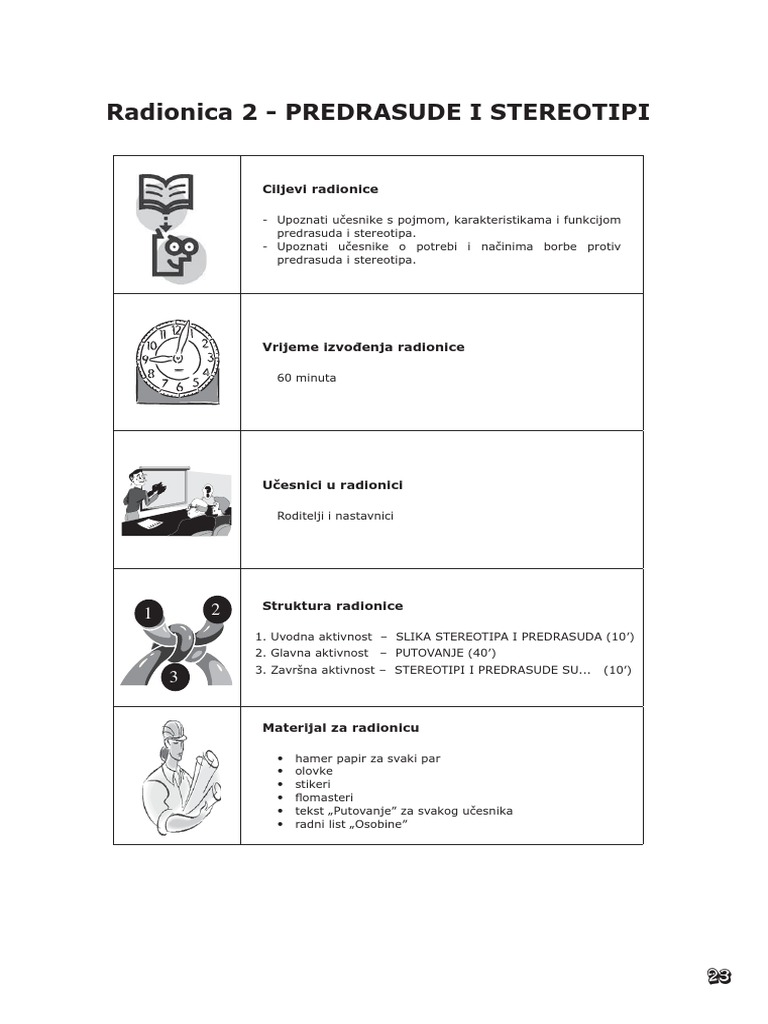 Stereotipi I Predrasude-Radionica 1 | PDF