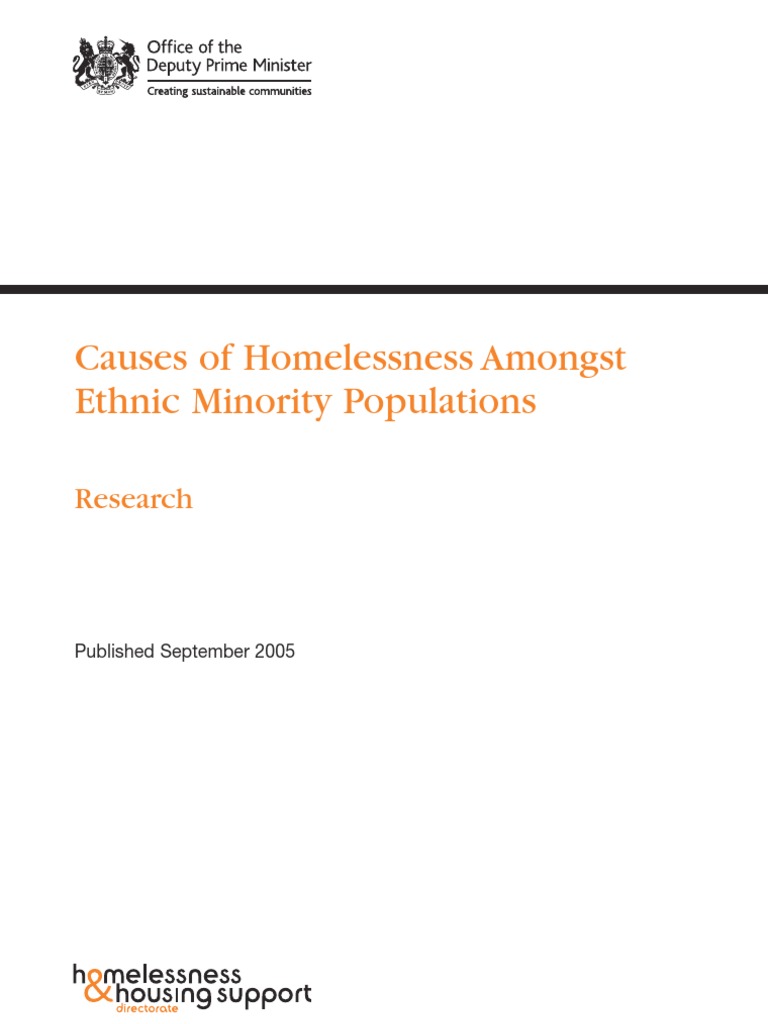 Causes of Homelessness Amongst Ethnic Minority Populations - Off. of ...