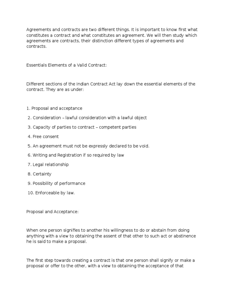 Essential Elements of Valid Contract | Arbitration | Common Law