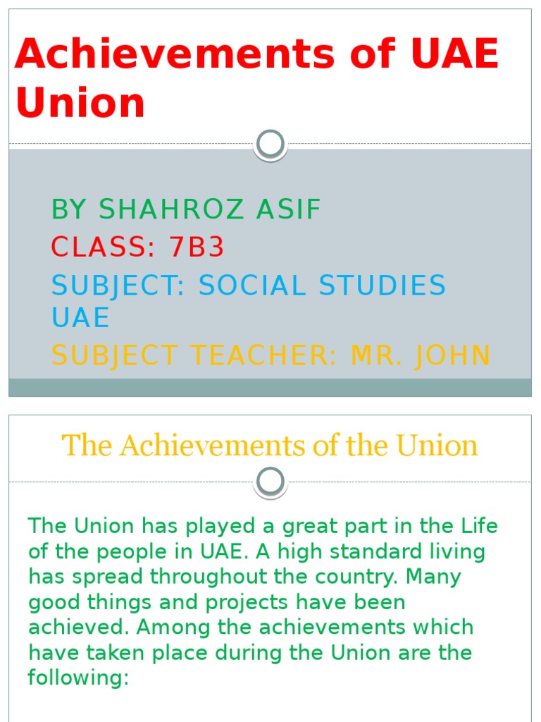 Achievements of UAE Union | PDF | Dubai | Farmer