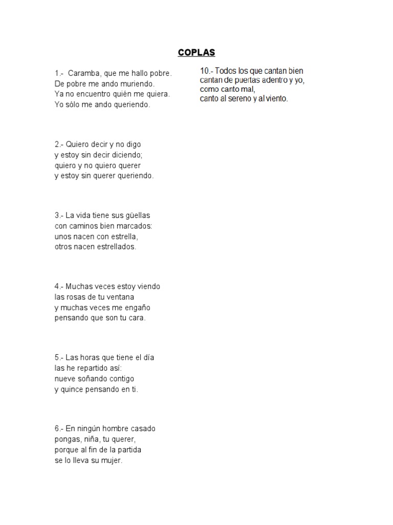 Coplas y Canciones. | PDF | La dependencia de sustancias | Naturaleza