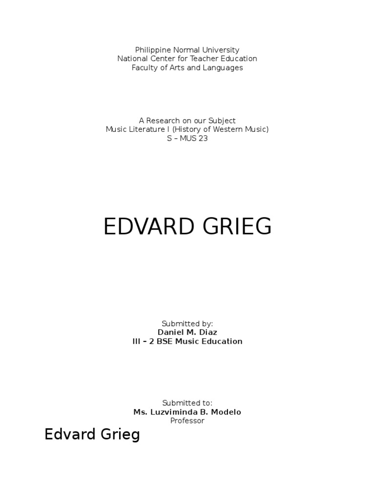 Edvard Grieg | PDF | Classical Music | Musical Compositions