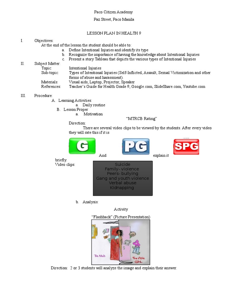 Lesson Plan | PDF | Lesson Plan | Violence