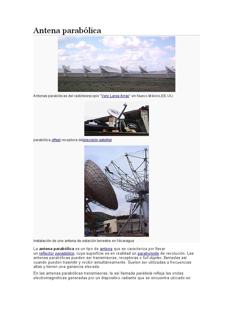 Antena Parabólica | PDF | Antena (Radio) | Radiodifusión